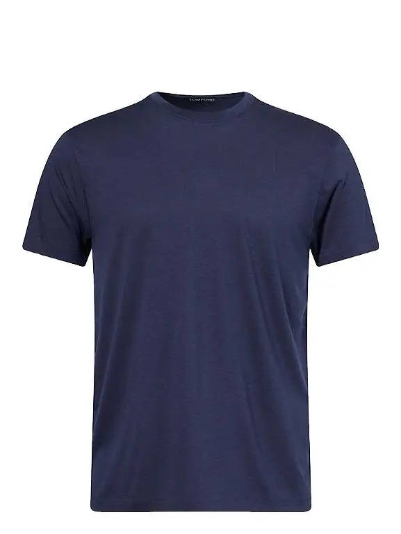 TOM FORD Crew-neck Lyocell And Cotton T-shirt - Ocean Cavern