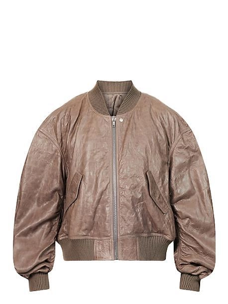 Rick Owens Leather Bomber Jacket - Dust