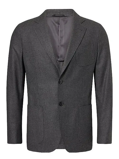 Giorgio Armani Unlined Single-breasted Cashmere Blzzer - Raven