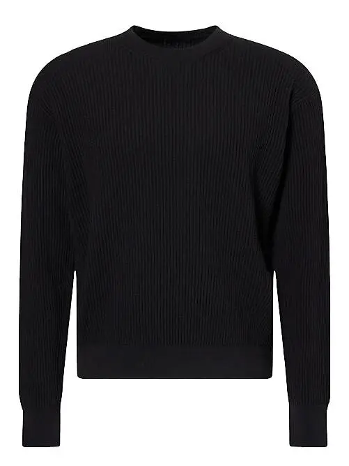 Studio Nicholson Crew-neck Rib-knit Cotton Jumpers - Black