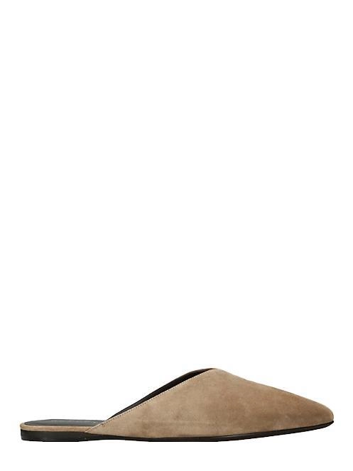 HERBERT LEVINE Suede Mule Slippers - Mid Brown