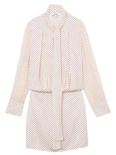 REISS Dottie Polka Dot Woven Mini Dress - Ivory Red