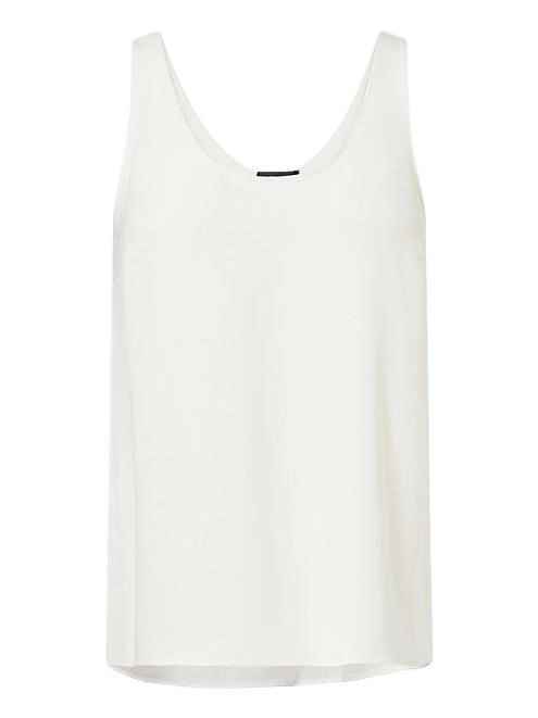 Theory The Scoop Crepe Woven Tank Top - Rice