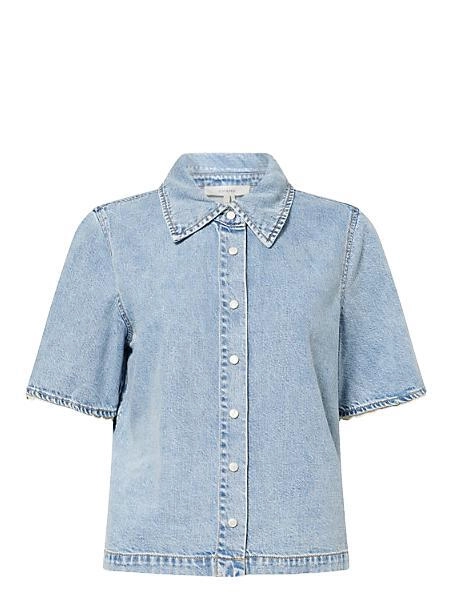 FRAME Crochet-trim Denim Shirt - Lacewing