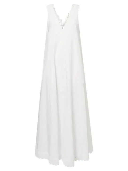 Dissh Annabel Lace-trim Maxi Dress - White