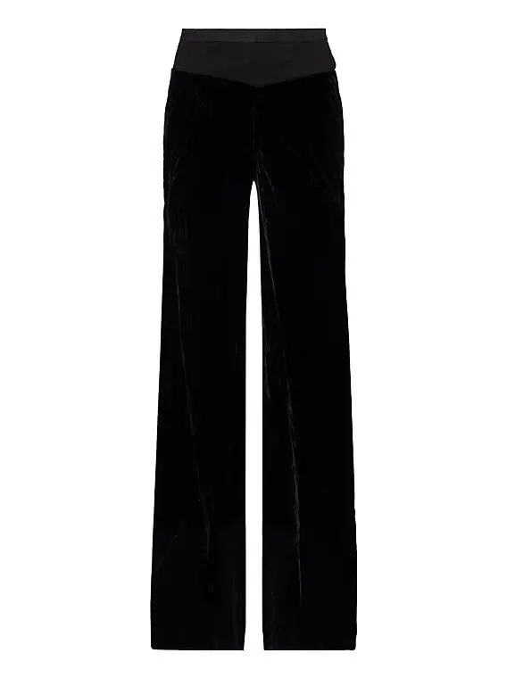 Rick Owens Bias Wide-leg Velvet Trousers - Black