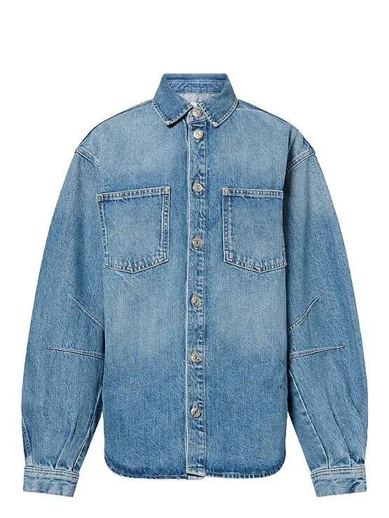 SAMSOE SAMSOE Saharp Oversized-fit Denim Shirt - Blue