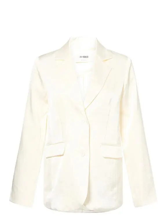 4TH & RECKLESS Laura Single-breasted Satin Blazer - Cream