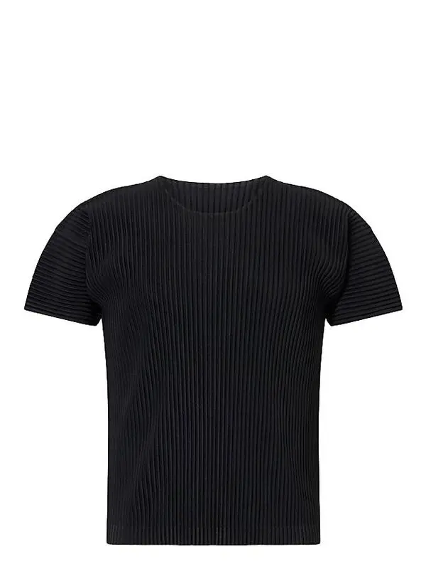 Issey Miyake Basics Pleated Knitted T-shirt - 15-black