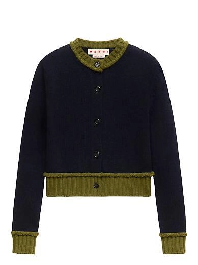 Marni Contrast-trim Wool-blend Cardigan - Bib84