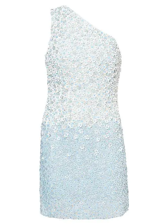 LA FUORI Sequinned One-shoulder Mini Dress - Blue