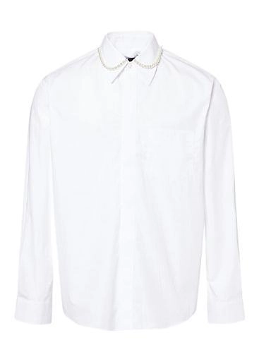 Simone Rocha Pearl-embellished Cotton Shirt - White/pearl