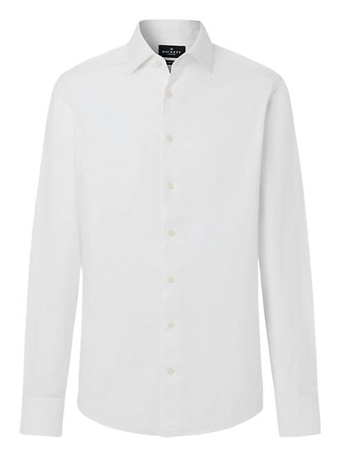 HACKETT Formal Tailored-fit Long-sleeve Cotton Shirt - White