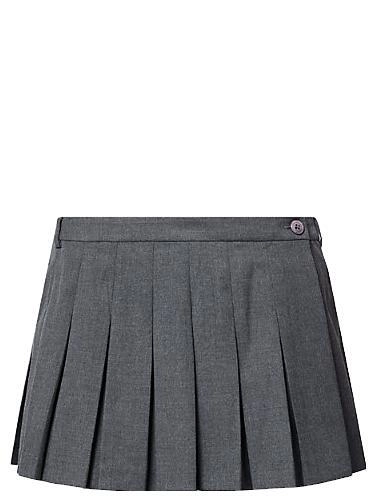 Good American Pleated Woven Mini Skort - Ash