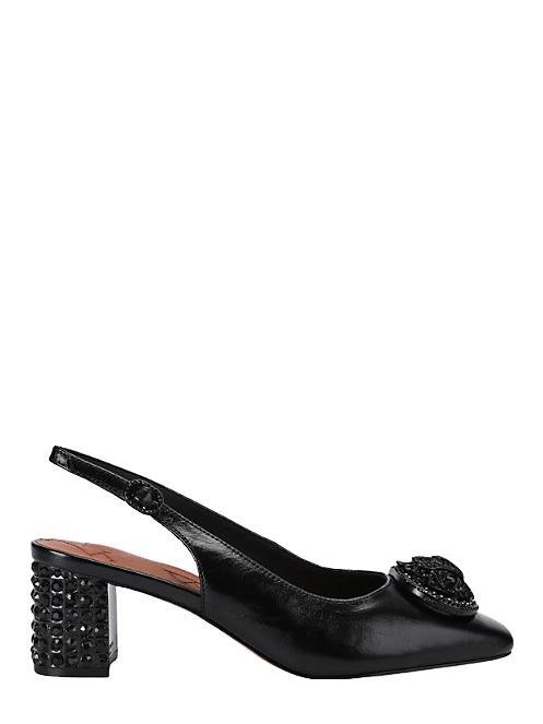 Kurt Geiger Chelsea Block Drench Leather Slingback Pumps - Black