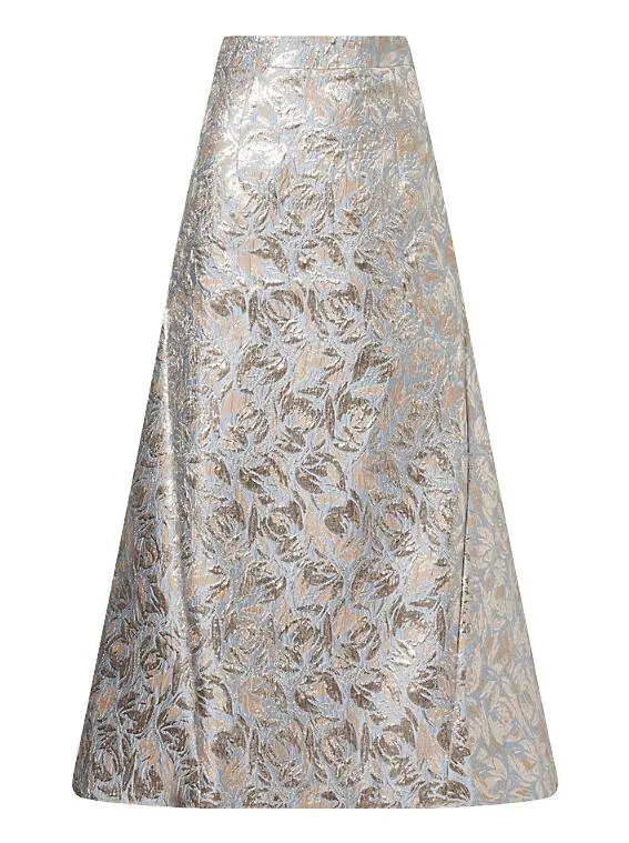 Huishan Zhang Floral Jacquard Midi Skirt - Blue