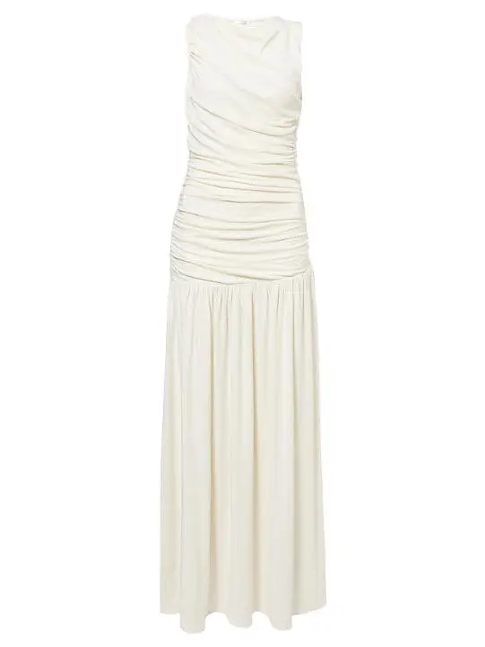 Dissh Lola Ruched Cotton-blend Maxi Dress - Bone