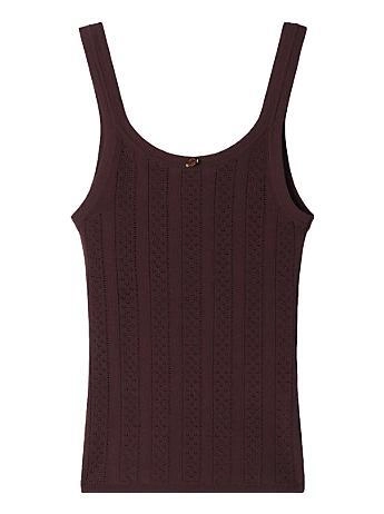 Sandro Scoop-neck Pointelle Knitted Vest Top - Brown