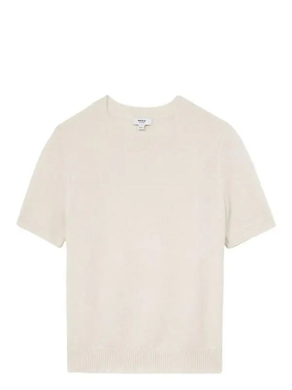 REISS Stevie Short-sleeved Cashmere T-shirt - Ivory