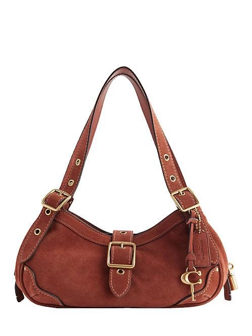 COACH Drifter 31 Suede Shoulder Bag - Clay
