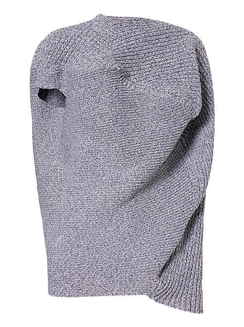 Issey Miyake Found Pleated Knitted Top - Grey