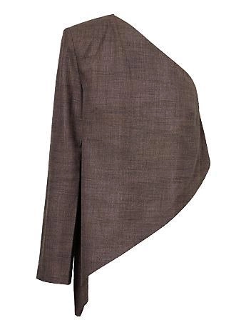 Camilla And Marc Verna Asymmetric Wool-blend Top - Choc Texture