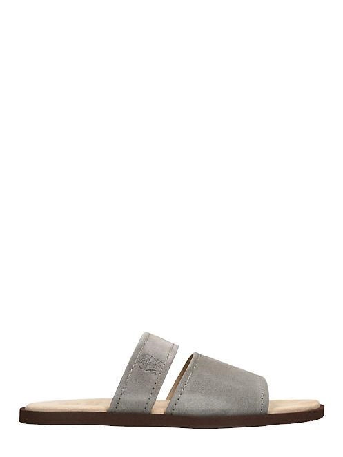 Brunello Cucinelli Double Strap Suede Sandals - Grey