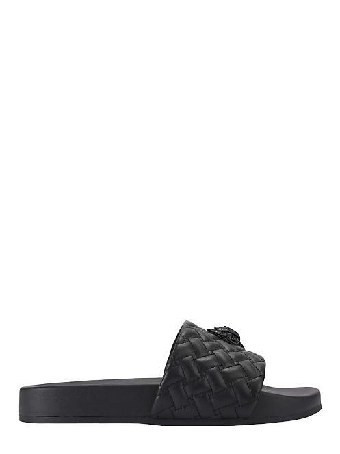 Kurt Geiger Meena Eagle Faux-leather Slides - Black
