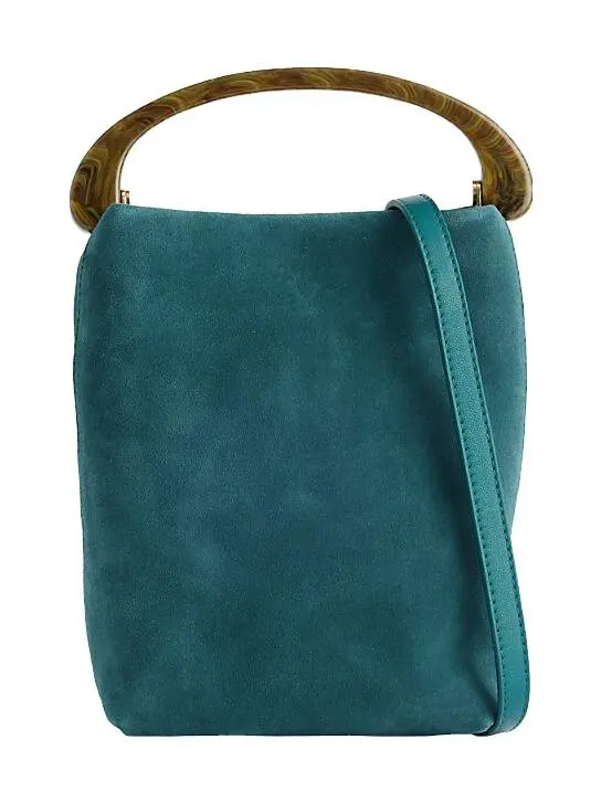 Dries Van Noten Suede Contrast Handle Cross-body Bag - Turquoise