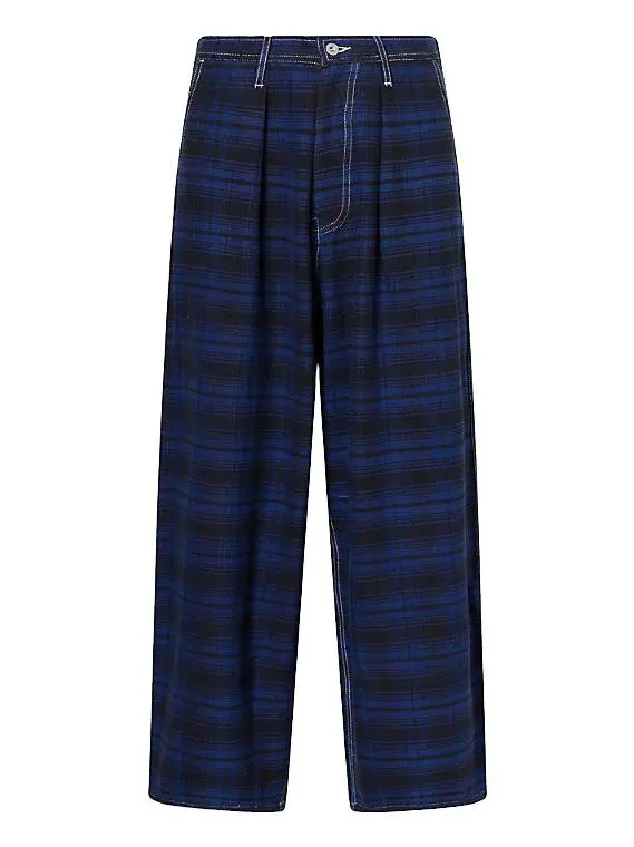 STORY MFG. Lush Check Cotton Trousers - Tree Hugging