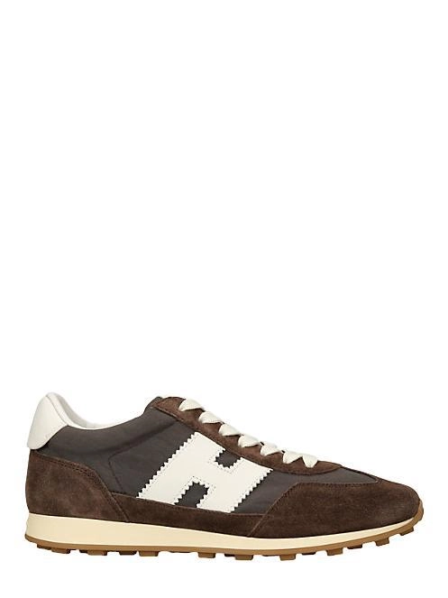 Hogan Suede And Woven Trainers - Dark Brown