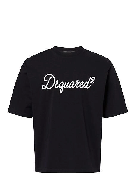 Dsquared2 Signature Brand-embroidered Cotton T-shirt - Black