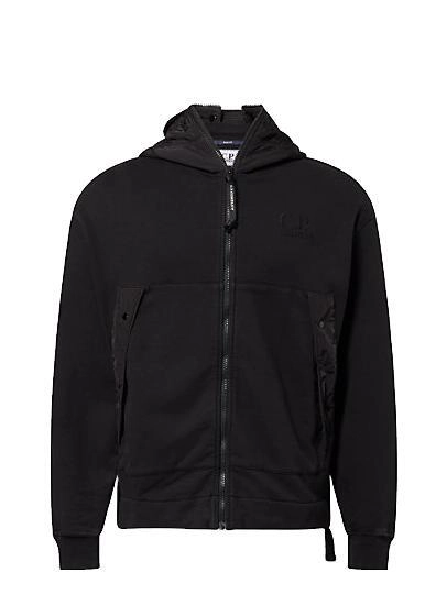 C.P. COMPANY Diagonal Boxy-fit Cotton Hoody - Black