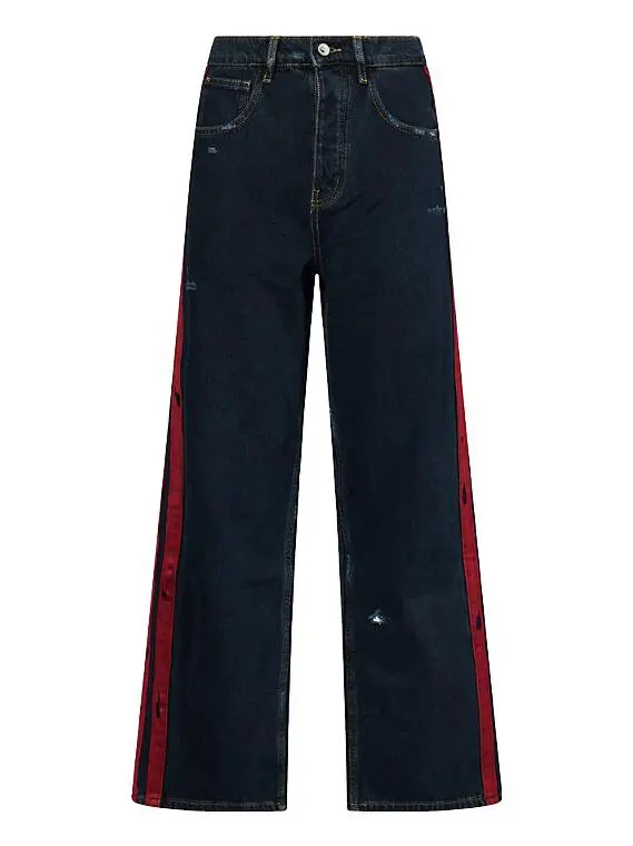 NAHMIAS Waxed Distressed Denim Jeans - Black