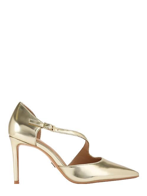 Carvela Lorita Leather Heeled Courts - Gold