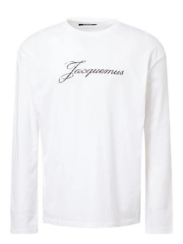 Jacquemus Le Long-sleeve Cotton And Hemp-blend T-shirt - White