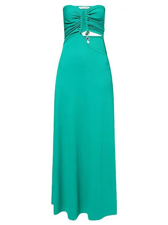 Christopher Esber Droplet Crystal Embellished Strapless Maxi Dress - Malachite