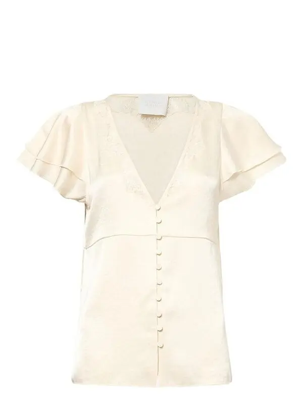 Citizens Of Humanity Lola Lace-trim Satin Top - Cream