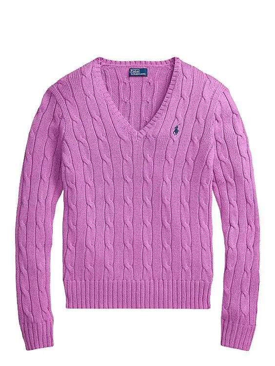 Polo Ralph Lauren Kimberly Cable-knitted Cotton Jumper - Thistle Pink