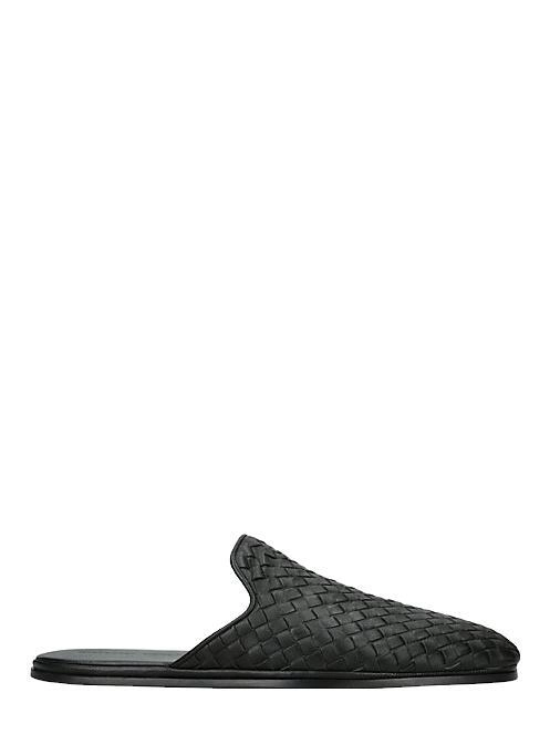 Bottega Veneta Palazzo Leather Mules - Black