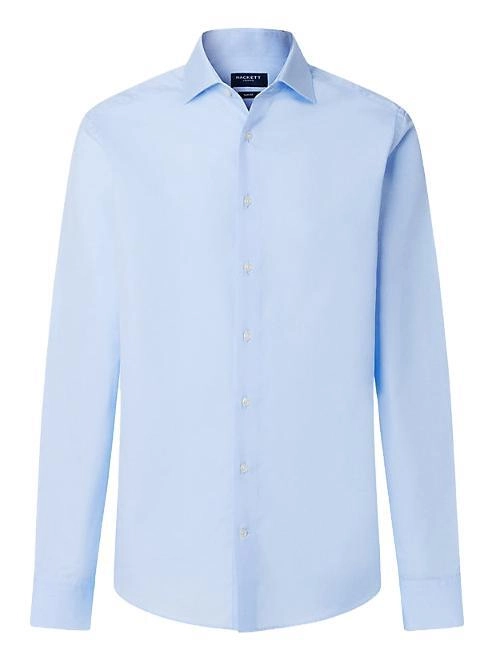 HACKETT Formal Tailored-fit Long-sleeve Cotton Shirt - Sky Blue