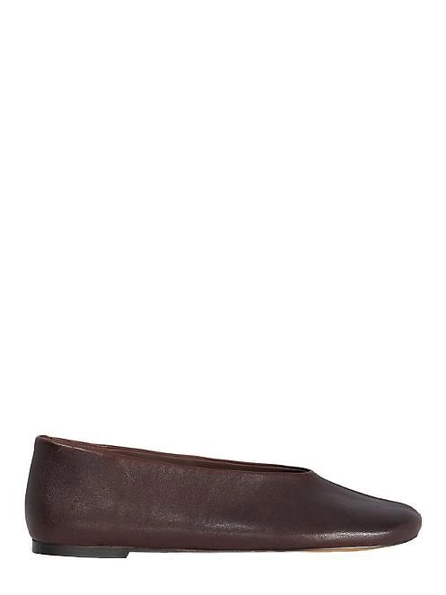 DUNE Highway Leather Ballet Flats - Brown Leather