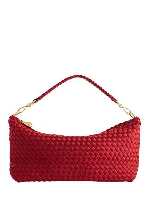 NAGHEDI Porto Halfmoon Woven Shoulder Bag - Rosso