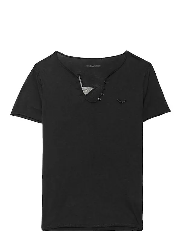 Zadig&Voltaire Star Embellished Cotton Jersey T-shirt - Gloom