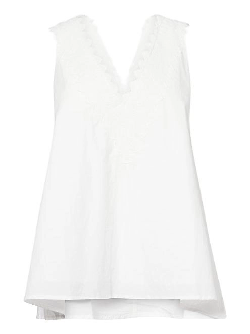 Dissh Annabel Lace-trim Cotton-blend Top - White