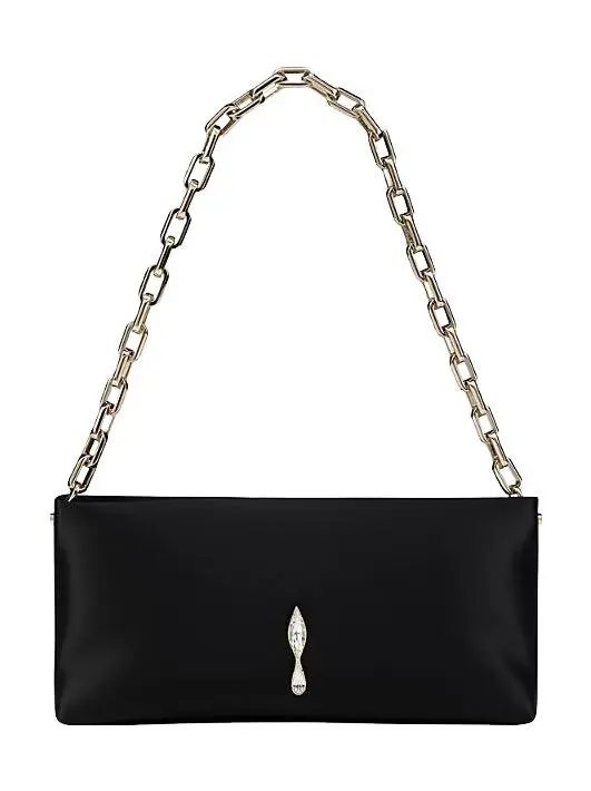 CHRISTIAN LOUBOUTIN Maykimay Satin Clutch Bag - Black