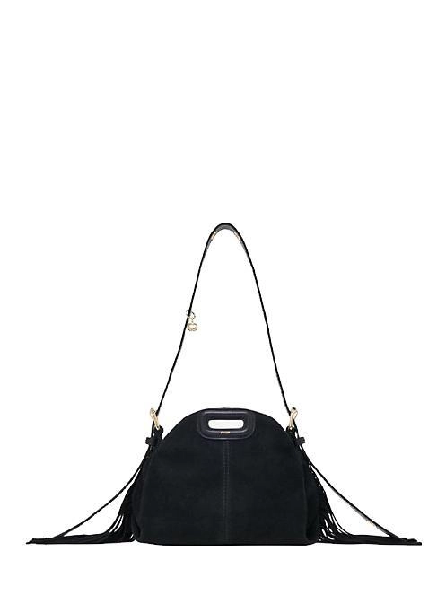 Maje Miss M Mini Suede Shoulder Bag - Black