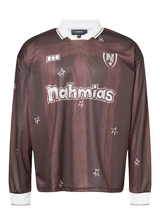 NAHMIAS Scribble Graphic Jersey Top - Brown