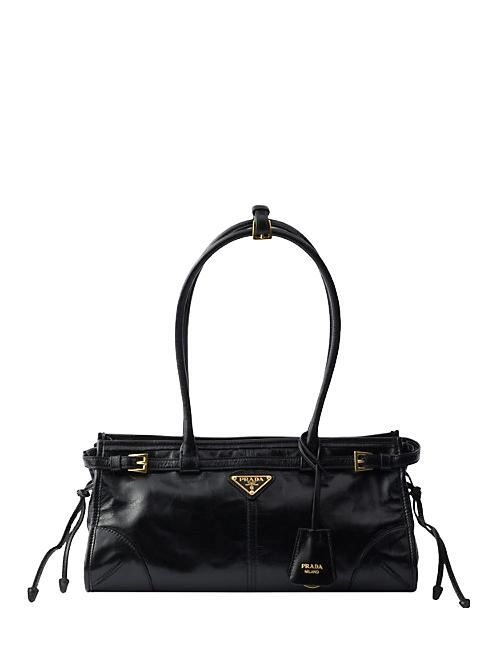 Prada Bonnie Medium Leather Handbag - Black