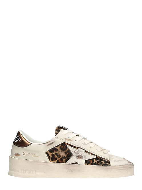 GOLDEN GOOSE Stardan 81551 Leather Trainers - Beige Comb